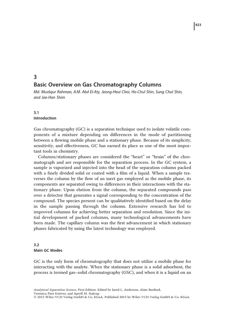 Basic GC Column | PDF | Chromatography | Elution