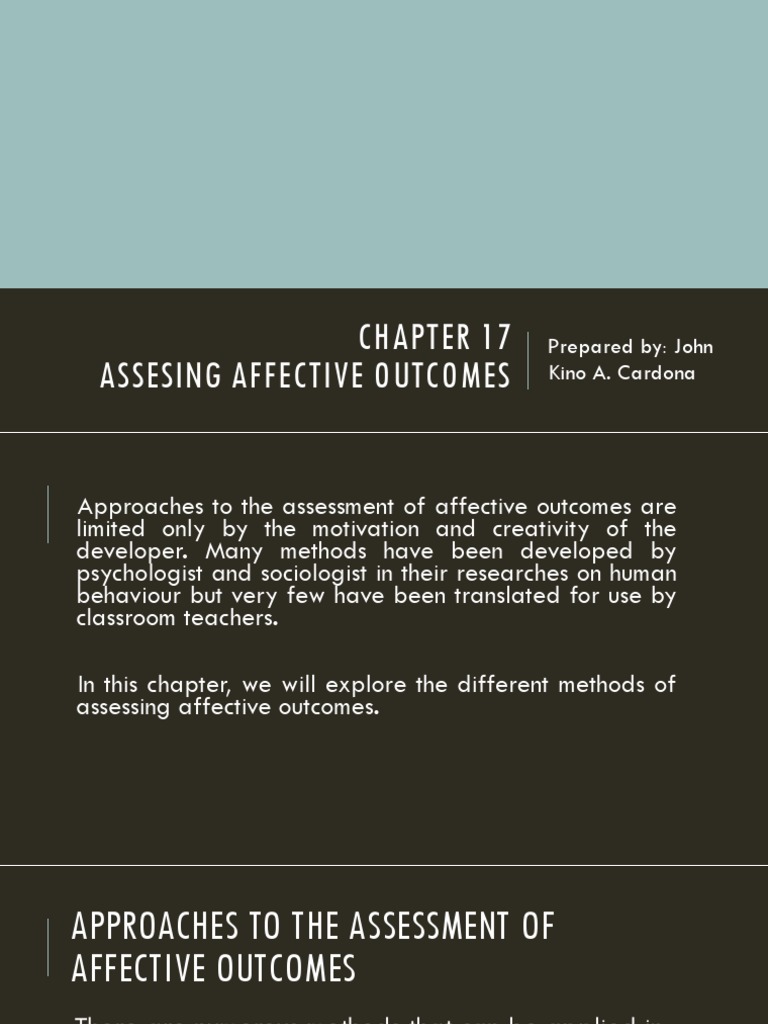 Assesing Affective Outcomes | PDF | Likert Scale | Attitude (Psychology)