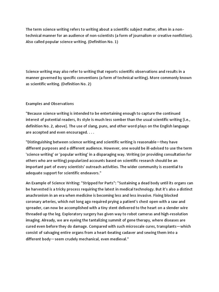 Science and Health Writing | PDF