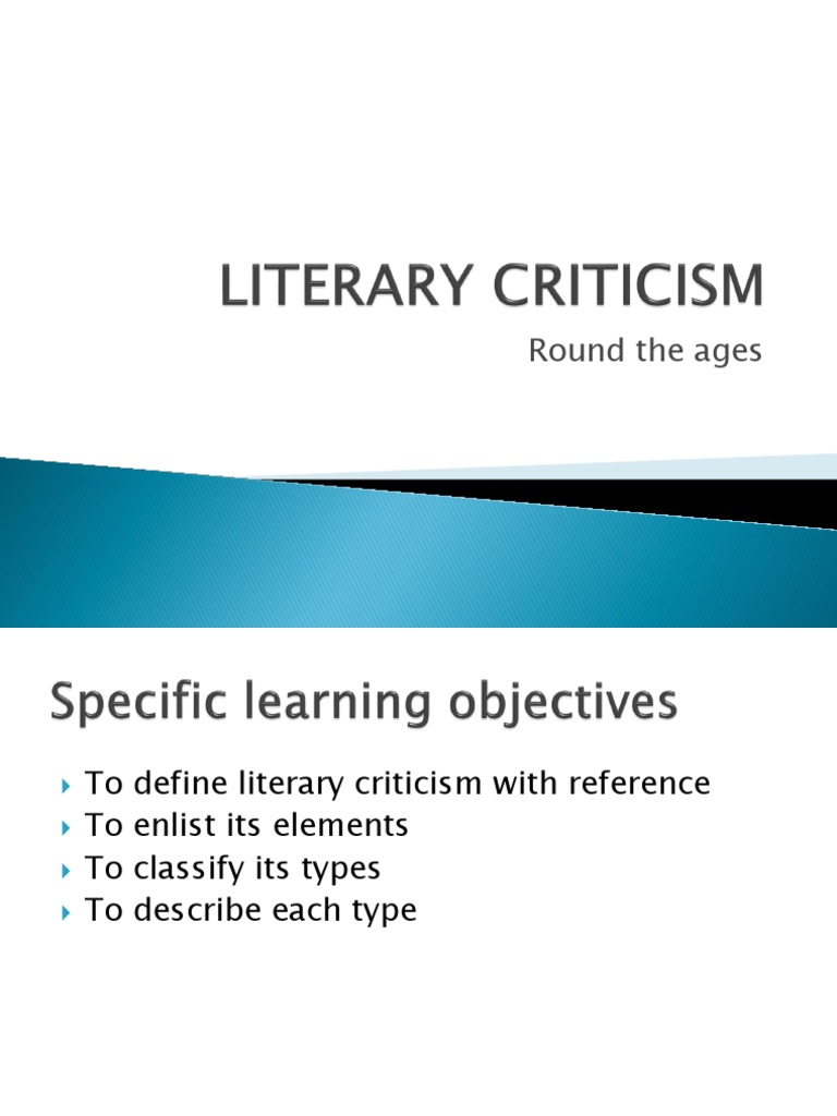 Literary Criticism Types and Theories | PDF | Literary Criticism ...