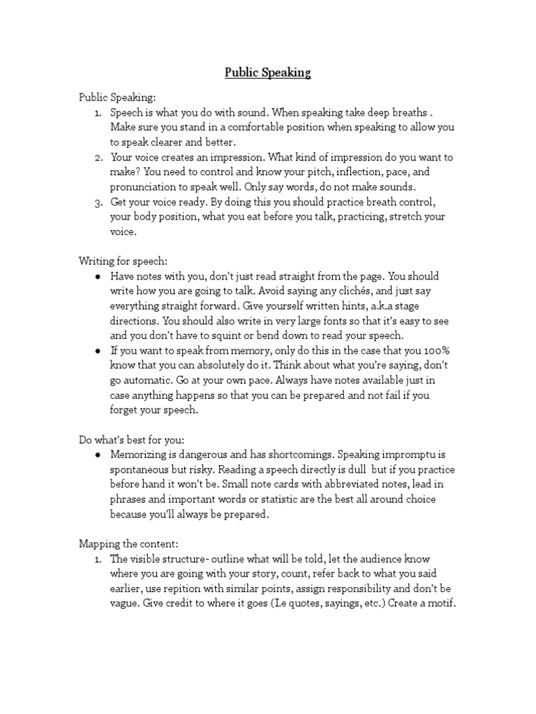Public Speaking Notes | PDF | Semiotics | Human Communication