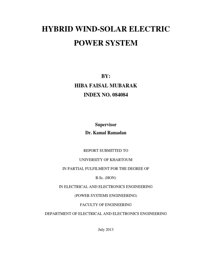 Hybrid Wind-Solar Electric Power System | PDF | Energy Development ...