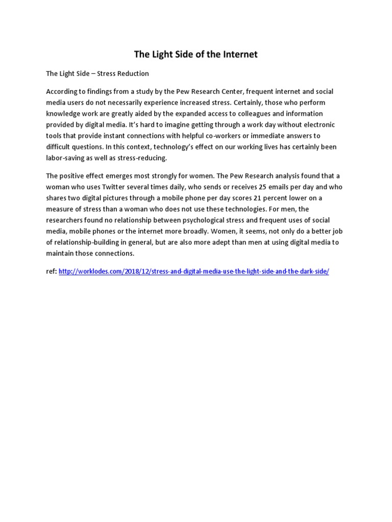 The Light Side of The Internet | PDF | Interactivity | Internet