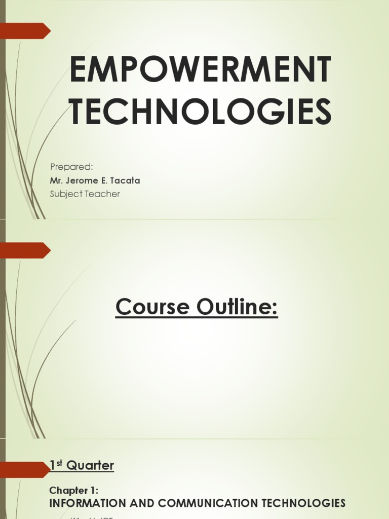 Empowerment Technologies: Prepared: Subject Teacher | PDF | Semantic ...