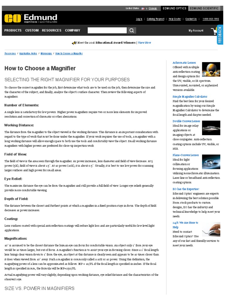 Magnifiers and Loupes | PDF | Lens (Optics) | Atomic