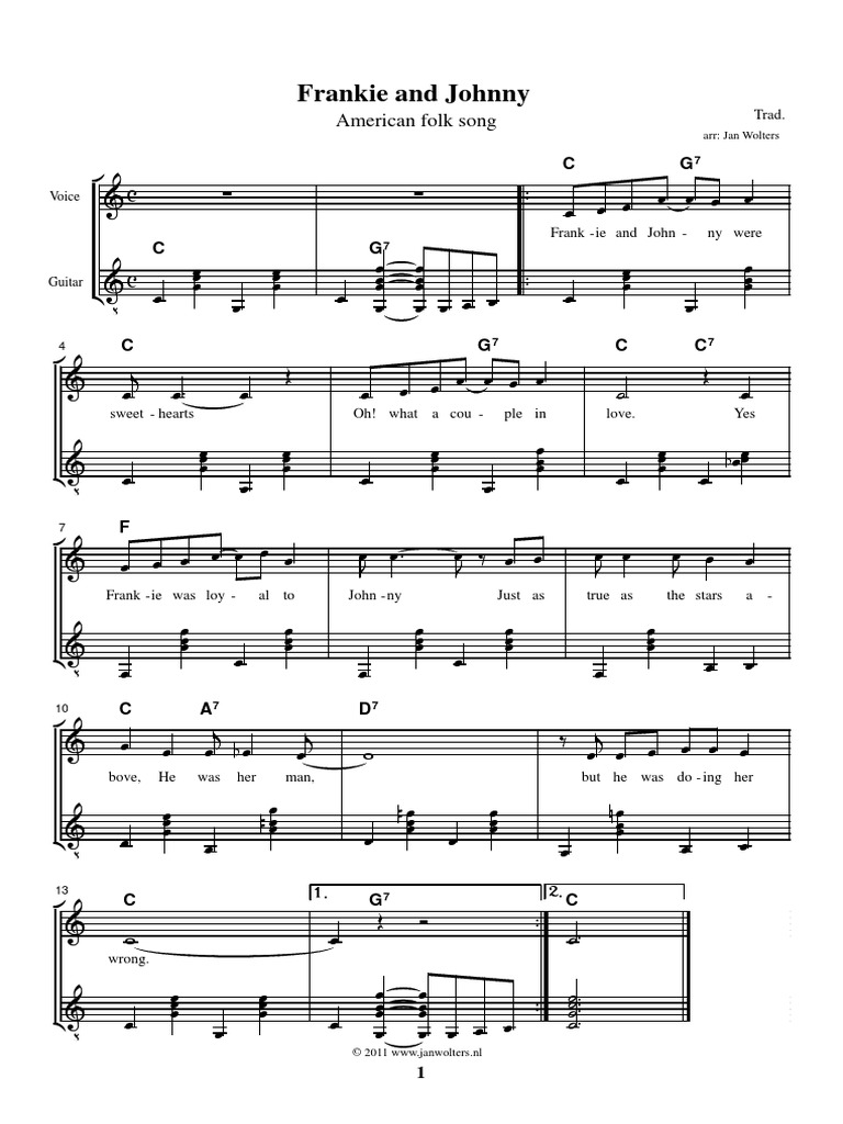 Frankie and Johnny: American Folk Song | PDF