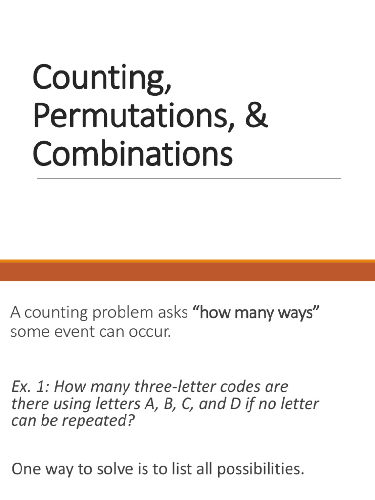 Counting Permutations and Combinations | PDF | Combinatorics | Discrete ...