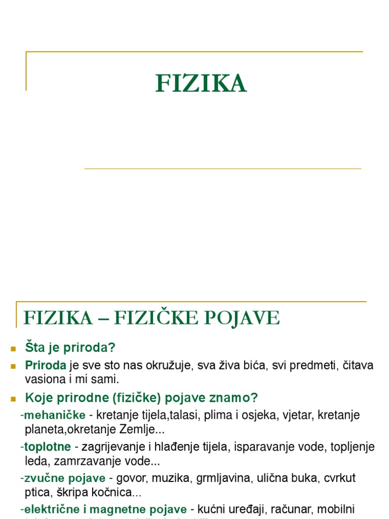 Sta Je Fizika 1.cas | PDF