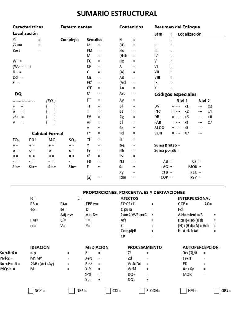 D) Sumario Estructural Vacío | PDF
