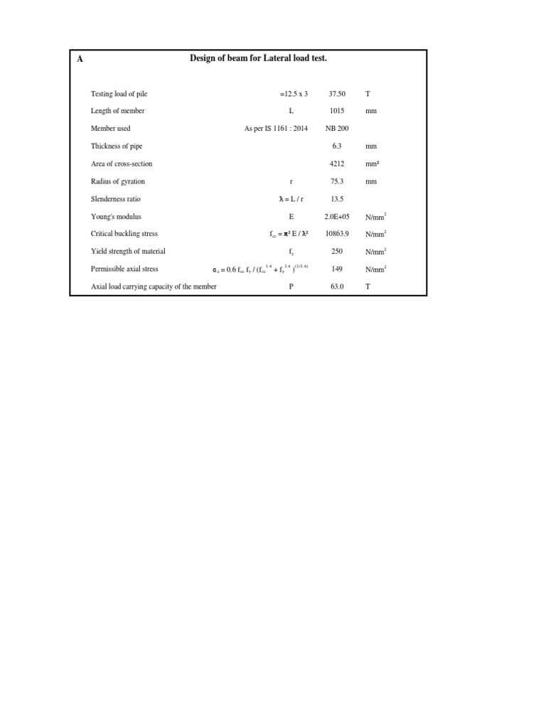Beam Design For Lateral Test | PDF
