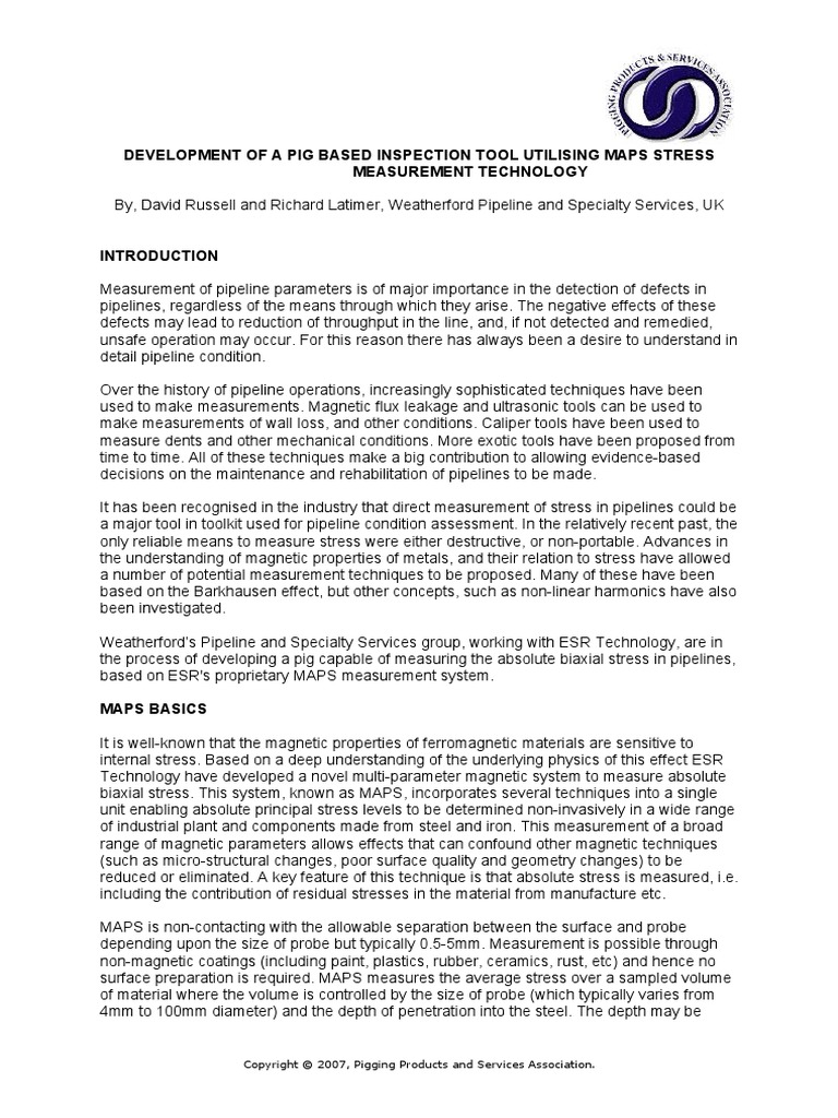 Caliper Pig | PDF | Stress (Mechanics) | Calibration