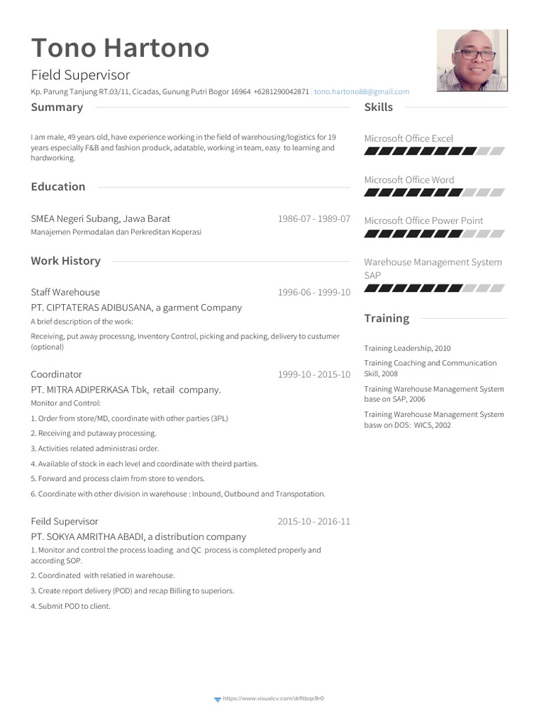 Tono Hartono Visualcv Resume | PDF | Commercial Buildings | Warehouse