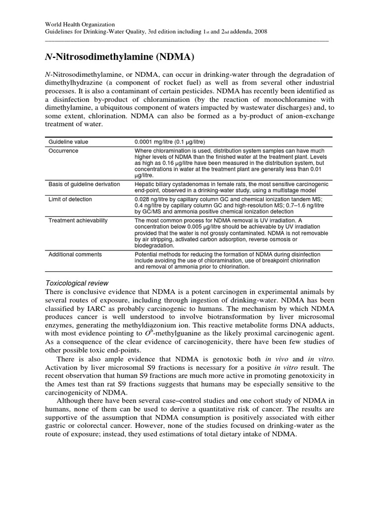 N-Nitrosodimethylamine (NDMA) : N-Nitrosodimethylamine, or NDMA, Can ...
