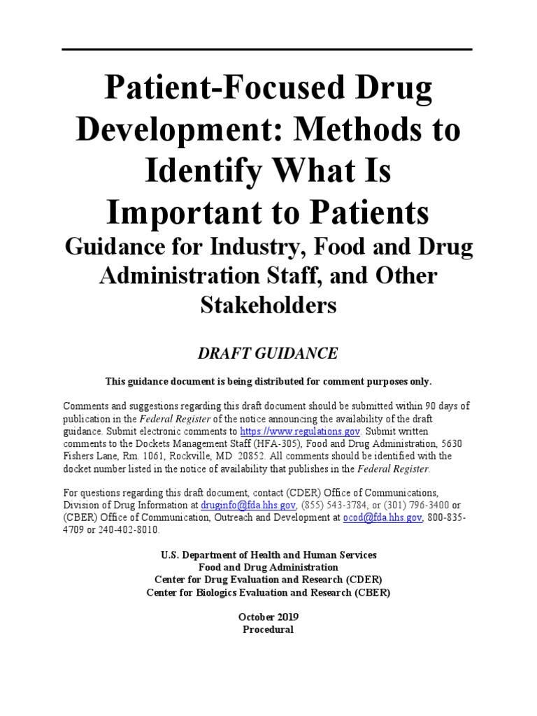 Patient-Focused Drug Development Methods To Identify What Is Important ...