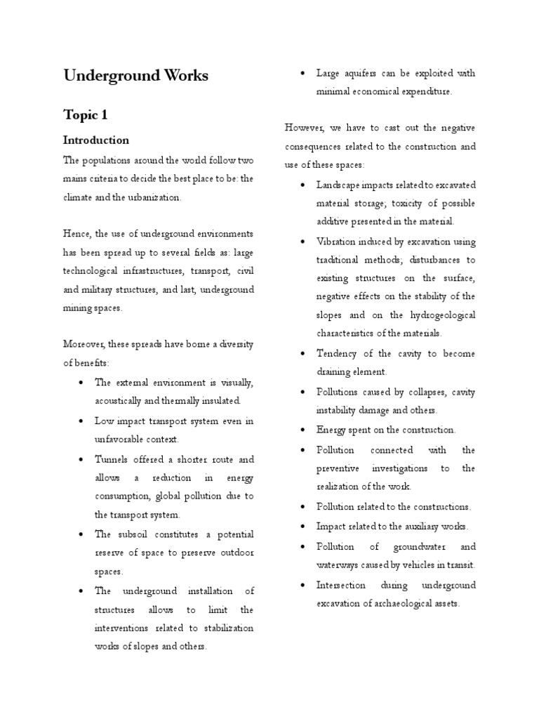 Underground Works | PDF | Deep Foundation | Column