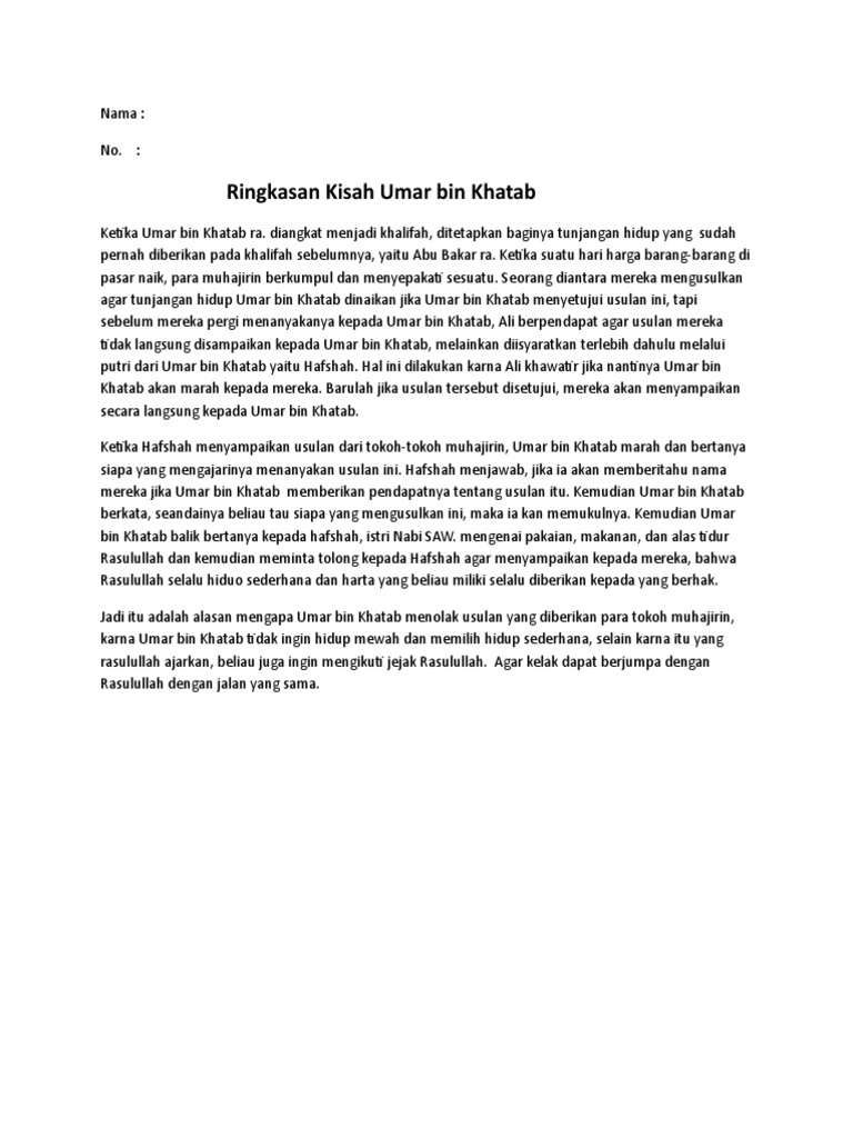 Kisah Singkat Umar Bin Khattab Pdf