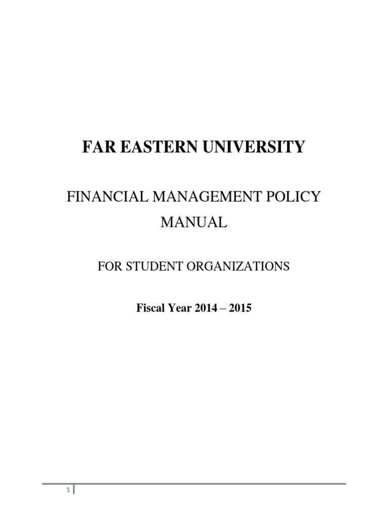 Far Eastern University: Financial Management Policy Manual | PDF