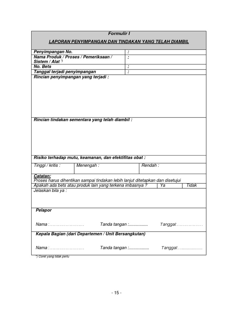 POPP CPOB 2012 Laporan Penyimpangan | PDF