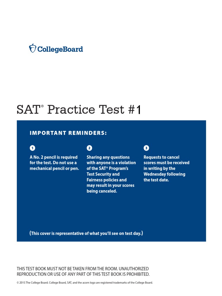 SAT Practice Test #4: Important Reminders | PDF | Gift