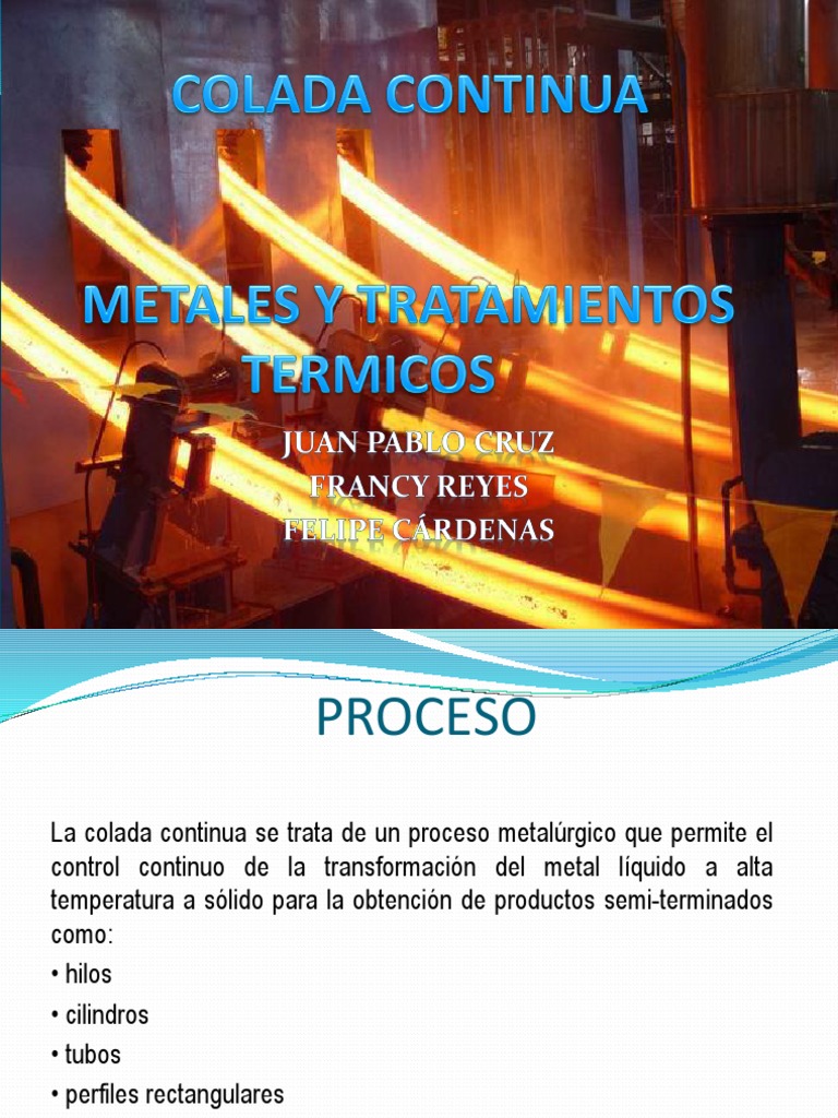 Proceso de Colada Continua de Acero | PDF | Acero | Rieles