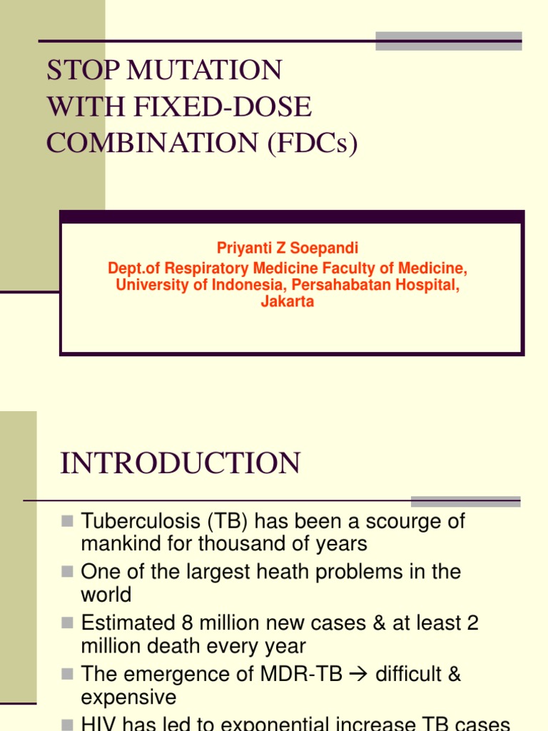 Fix Dose Anti | PDF | Tuberculosis | Therapy