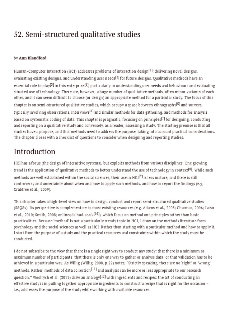 Semi-Structured Qualitative Studies | PDF | Qualitative Research | Data ...