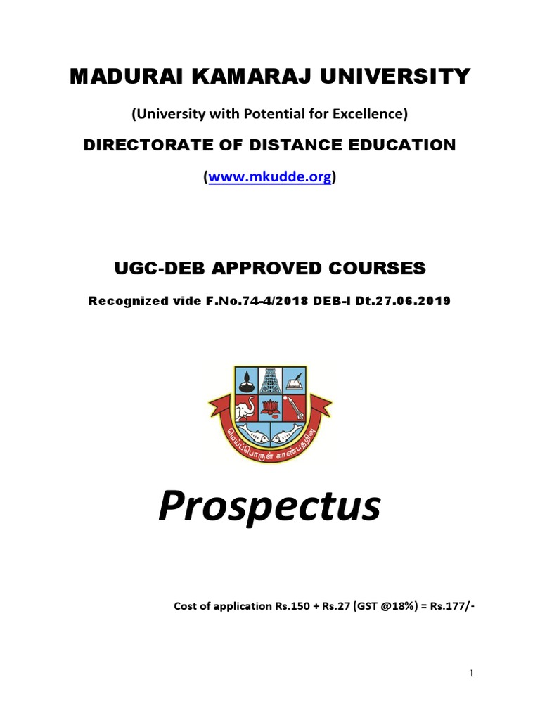 MKU Distance Education Prospectus | PDF | Bachelor's Degree | Academic ...