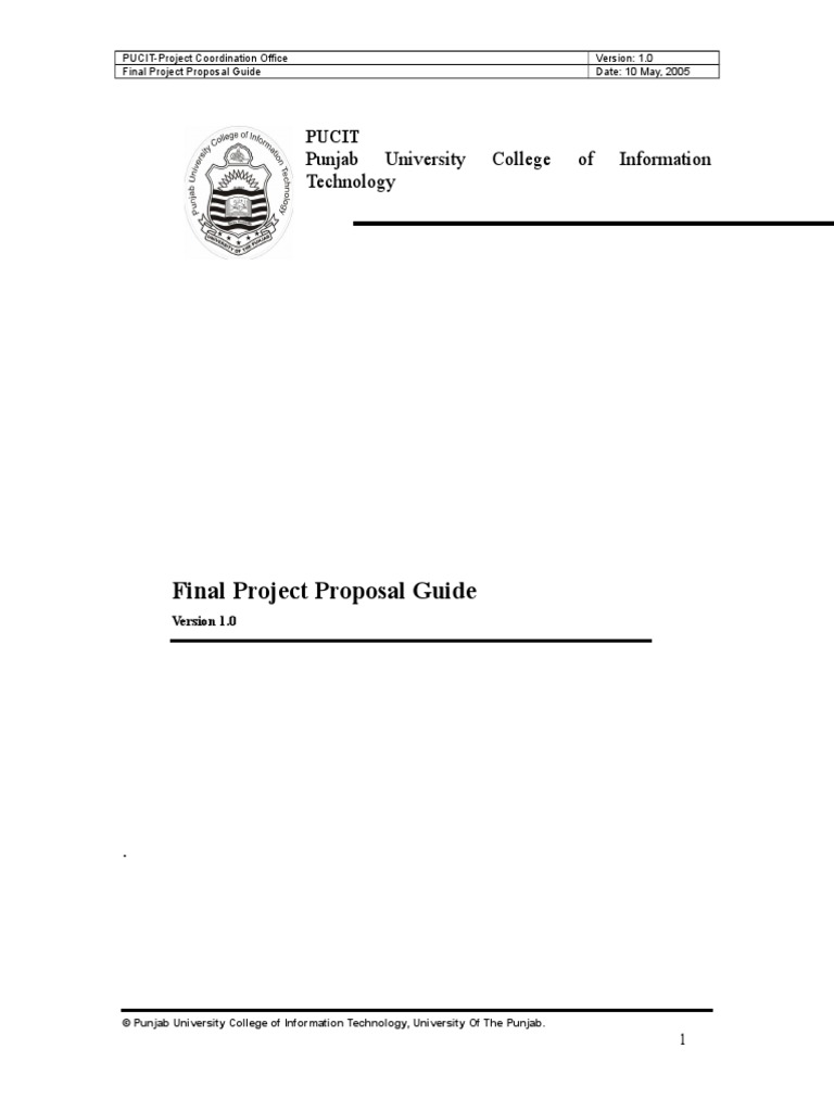 Final Project Proposal Guide: Punjab University College of Information Technology | Download ...