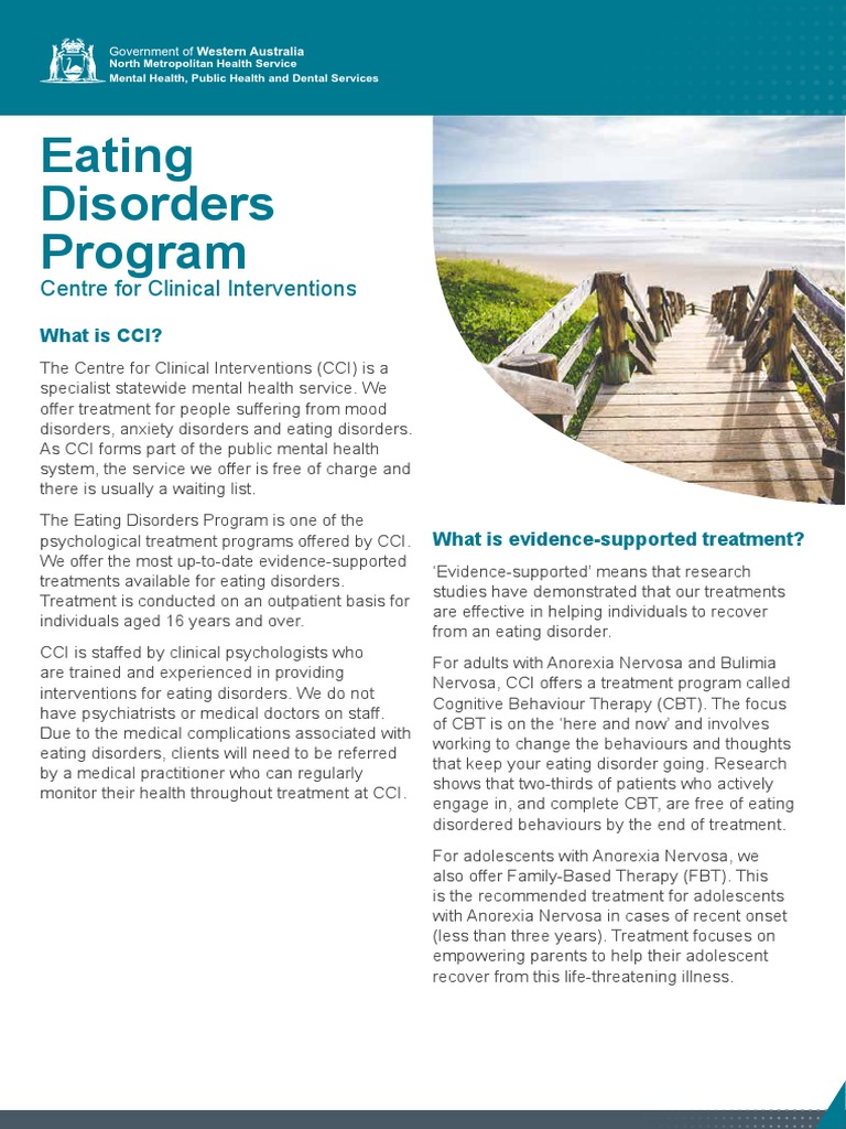 Eating Disorders Program: Centre For Clinical Interventions | PDF ...