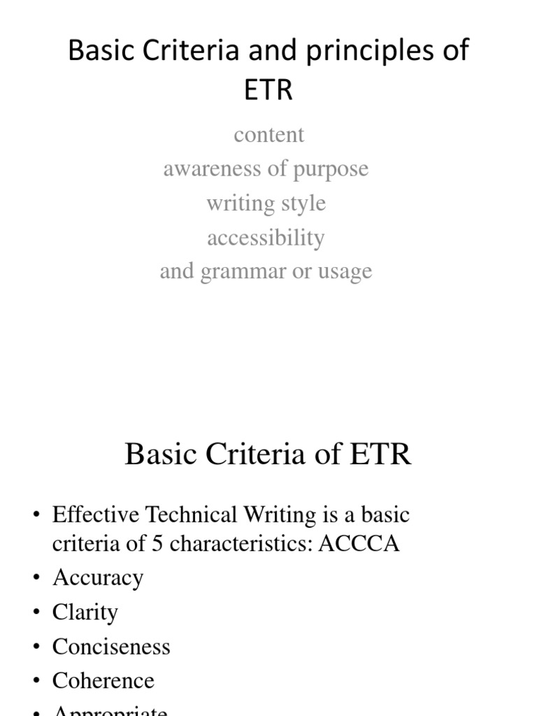 Principles of ETR | PDF