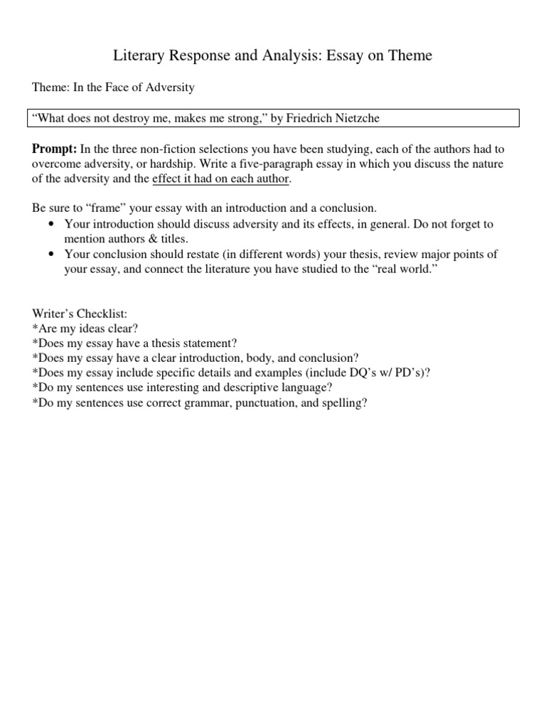 In The Face of Adversity Essay | PDF