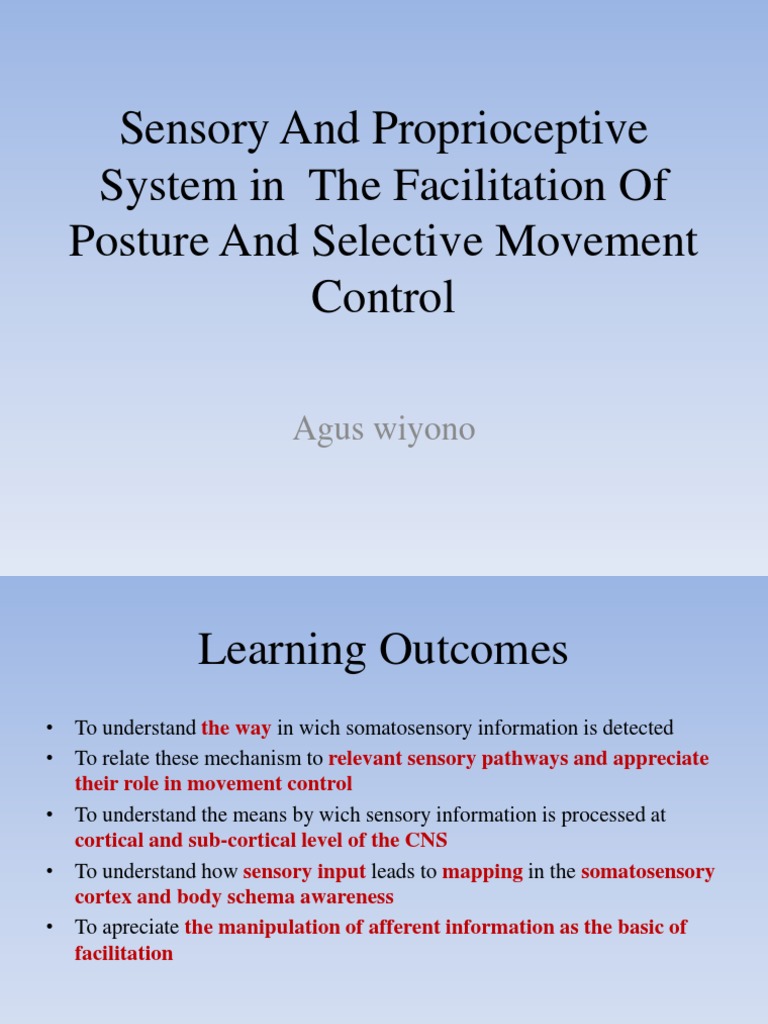 Proprioceptive Systems in Movement Control | PDF