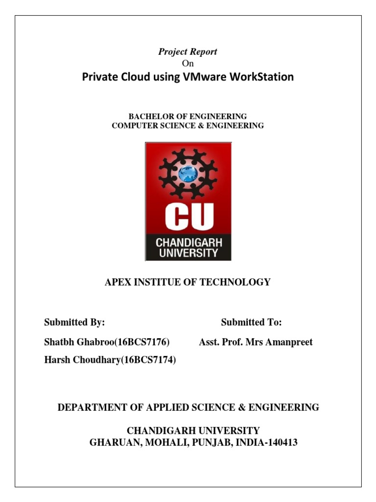 Private Cloud Report Using Vmware Pdf Cloud Computing System Software 4909