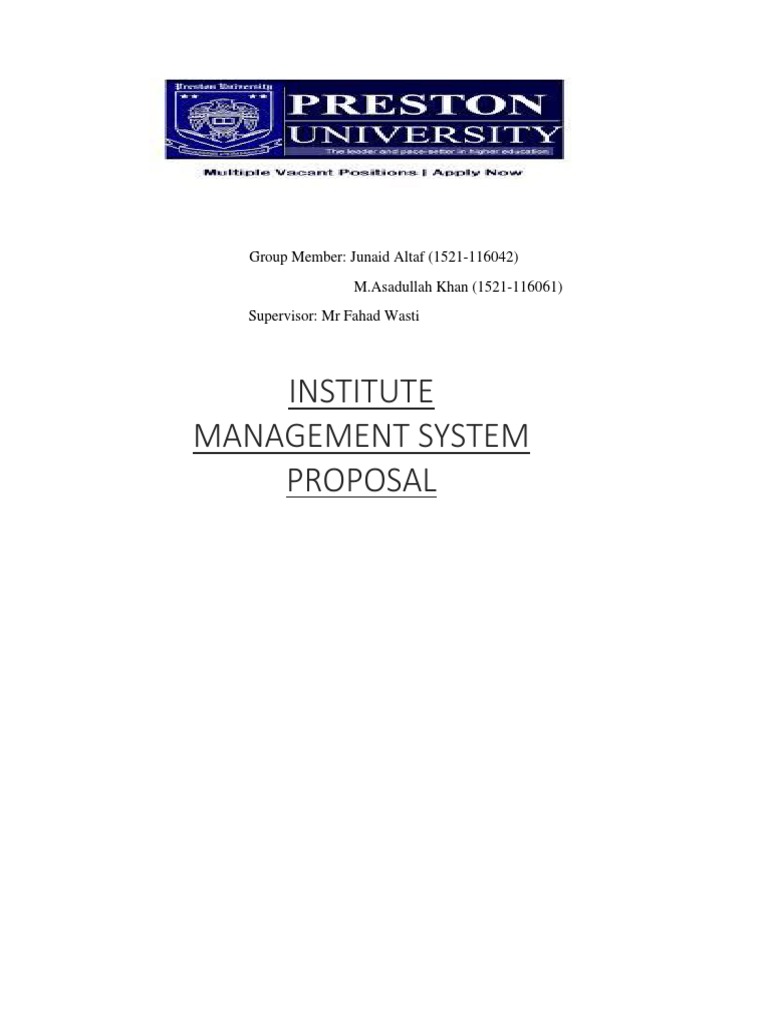 Institute Management System Proposal | PDF | Login | Cyberspace