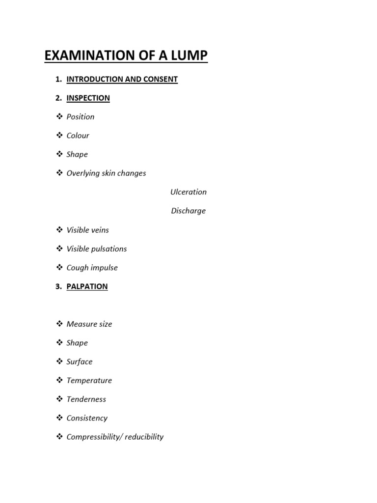 Examination of A Lump | PDF