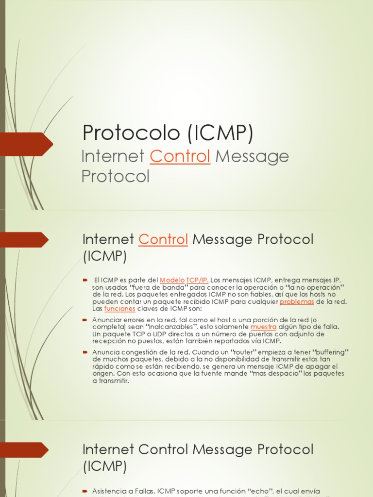 Protocolo (ICMP) | PDF | Estándares de internet | Transmisión de datos