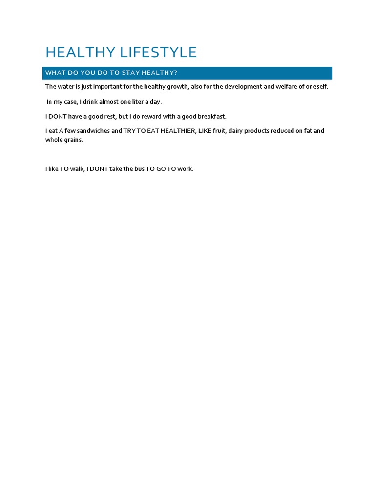Healthy Lifestyle | PDF