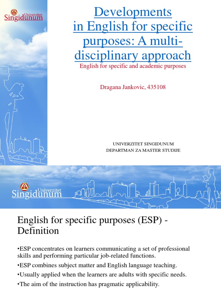 Developments in English for Specific Purposes | PDF | Teachers ...