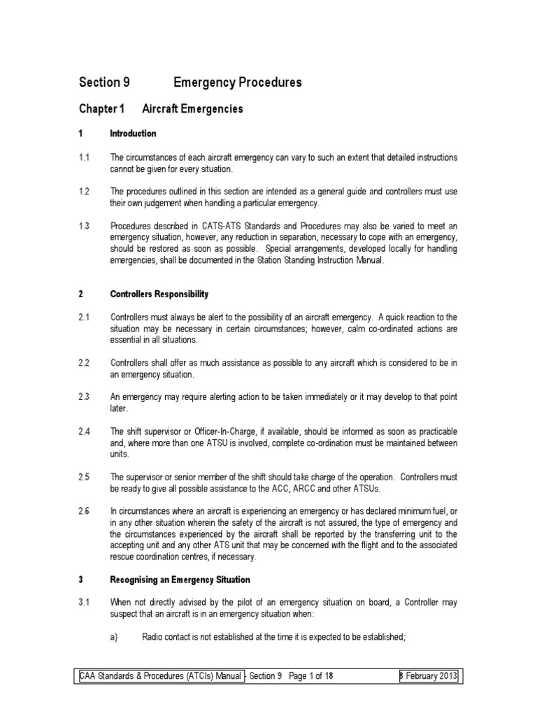 Emergency Procedures in ATC | PDF | Air Traffic Control | Instrument ...