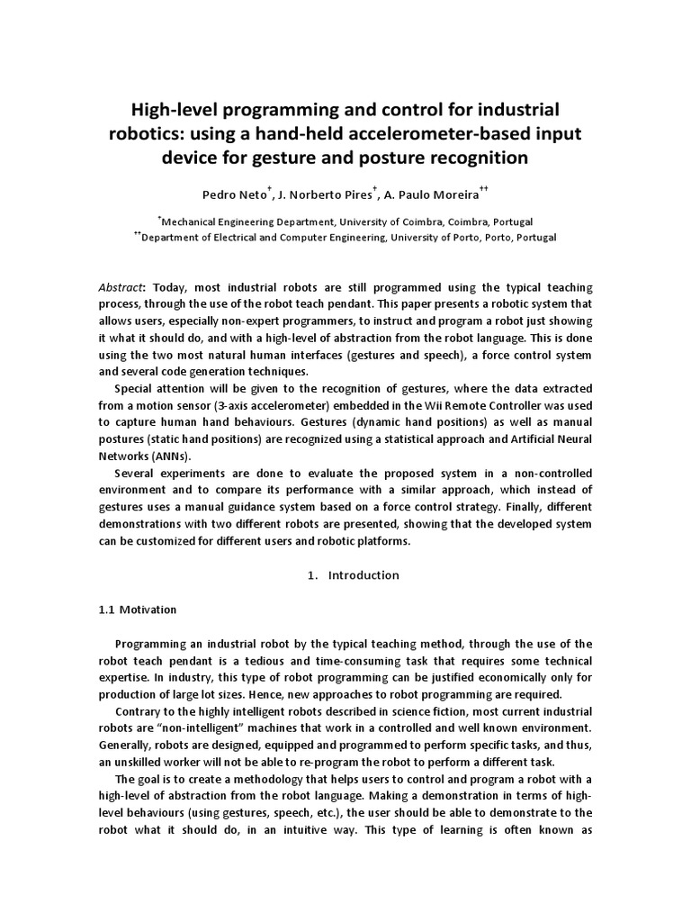 High-Level Programming and Control For Industrial Robotics: Using A ...
