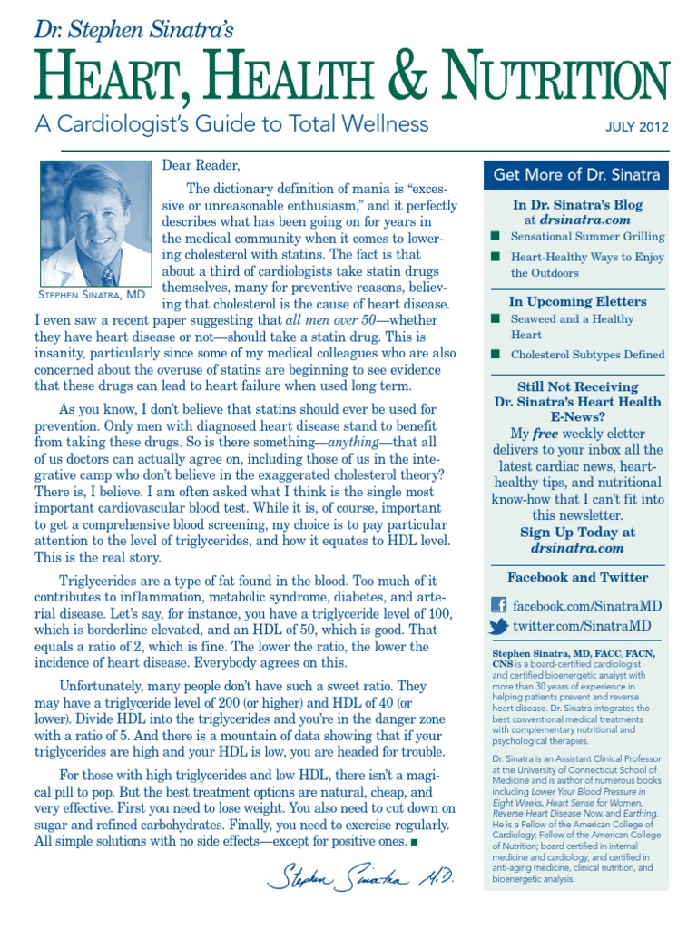 DR Sinatra HEART HEALTH NUTRITION PDF | PDF | Cardiovascular Diseases ...