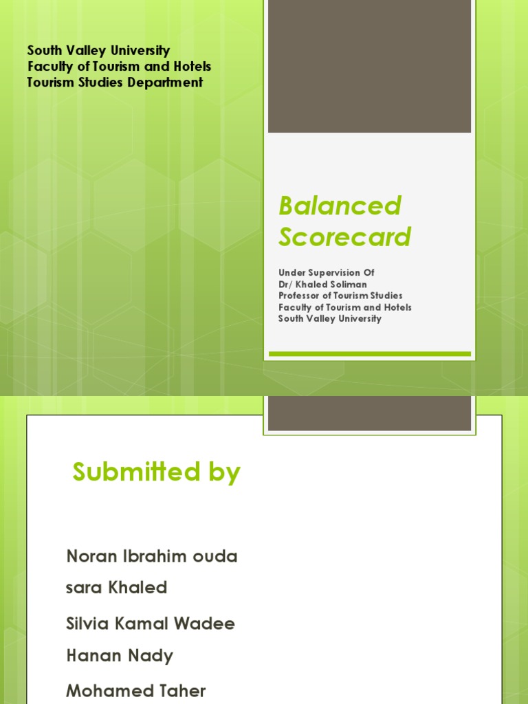 Balanced Scorecard: South Valley University Faculty of Tourism and ...