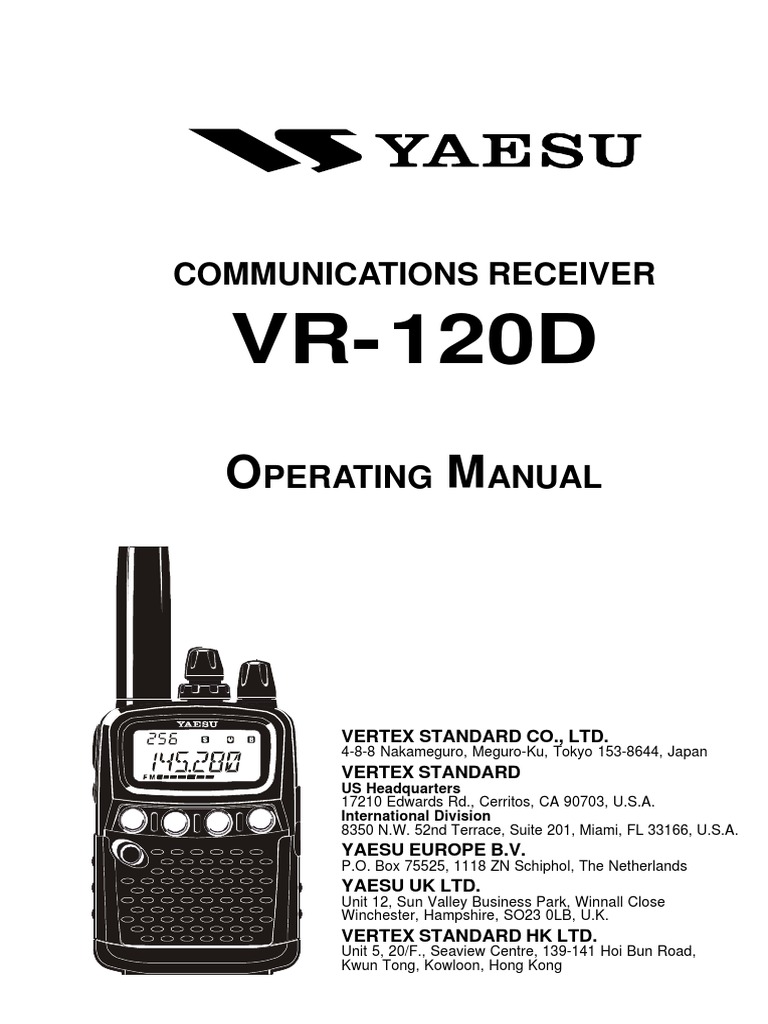 Yaesu VR 120 | PDF | Very High Frequency | Battery Charger