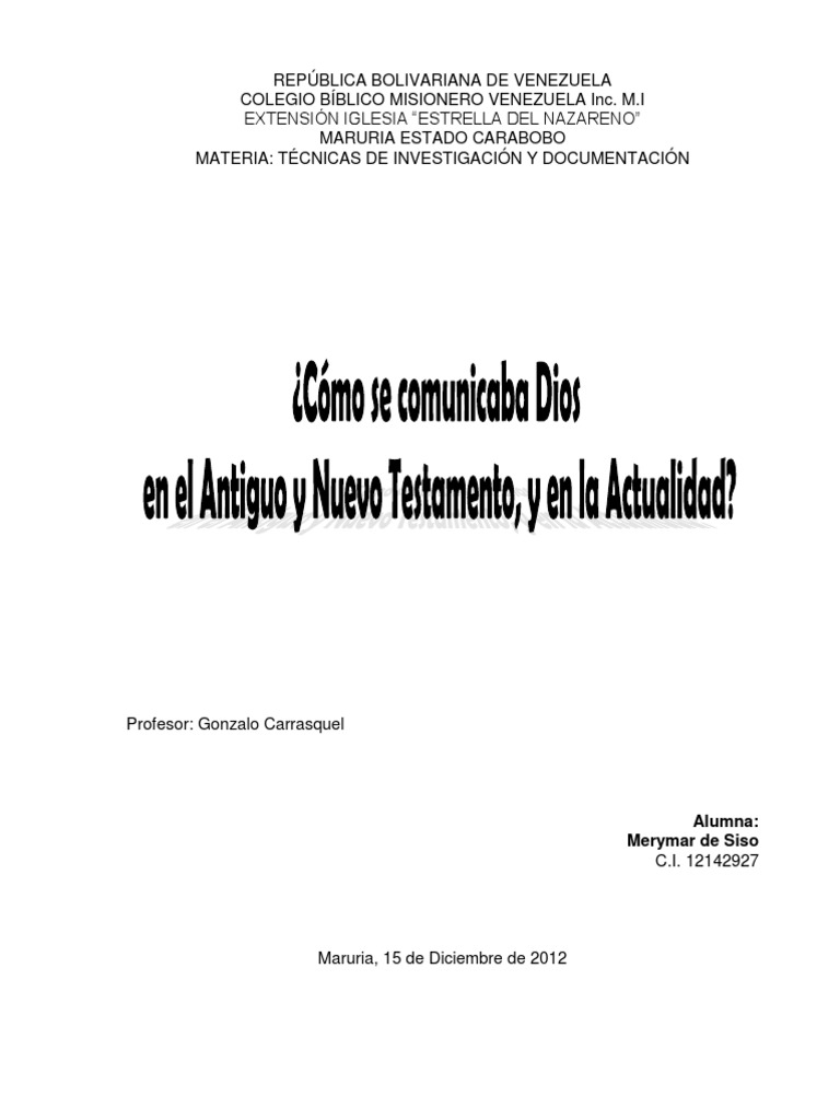 Comunicación Divina en la Biblia | PDF | Jacob | María, madre de Jesús