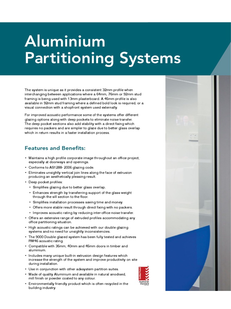 Aluminium Partitioning | PDF | Drywall | Wall