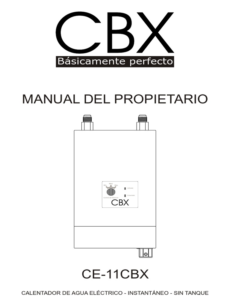 Manual Calentador de Agua CBX | PDF | Agua | Tanques