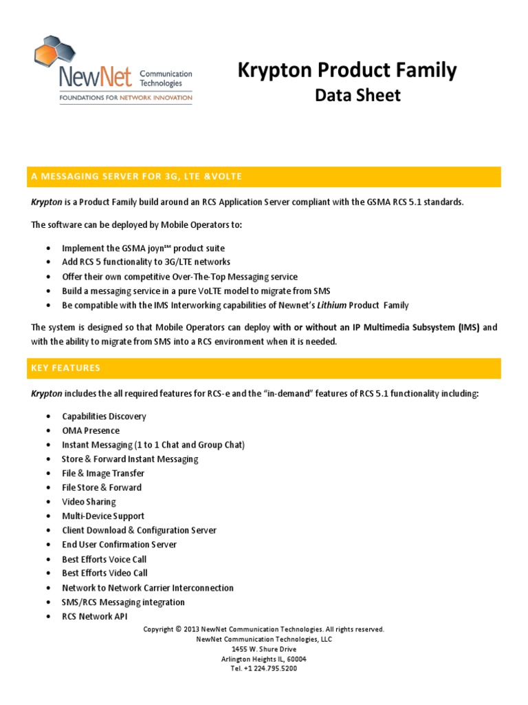 Krypton Brochure - RCS | PDF | Instant Messaging | Computer Network