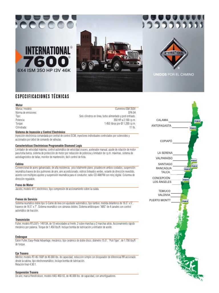 International-7600 6x4 PDF | PDF | Eje | Tecnología de vehículos