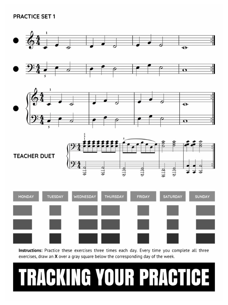Teen Beginner Piano Practice Pack 1 PDF | PDF