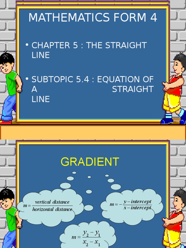 Mathematics Form 4: - Chapter 5: The Straight Line - Subtopic 5.4 ...